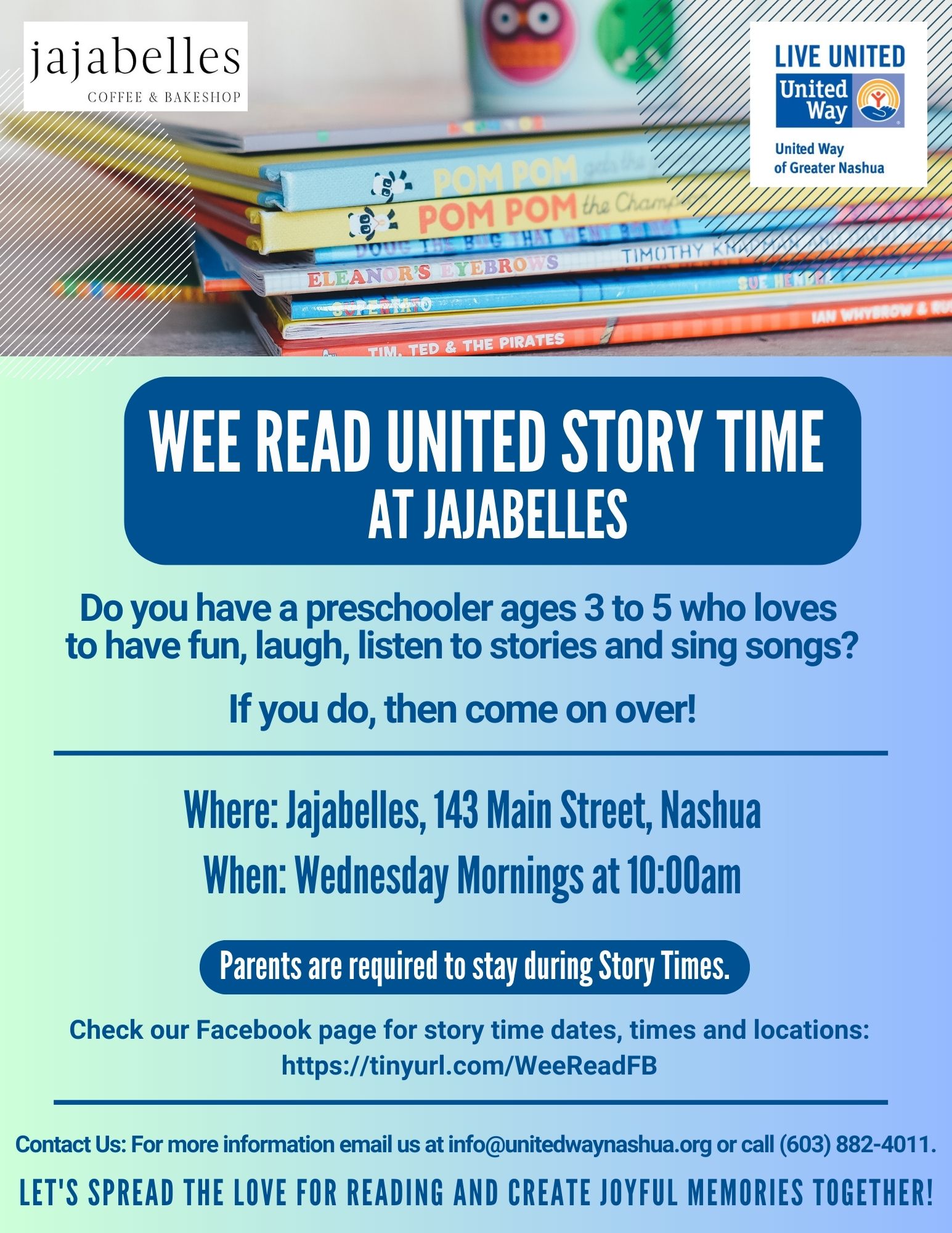 “Wee Read United” Story Time - United Way of Greater Nashua